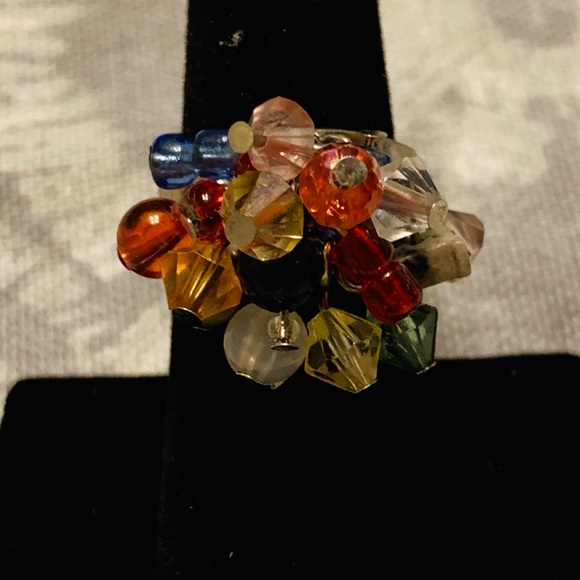 Jewelry | Dangling Multi Color Beaded Ring Extendable | Poshmark